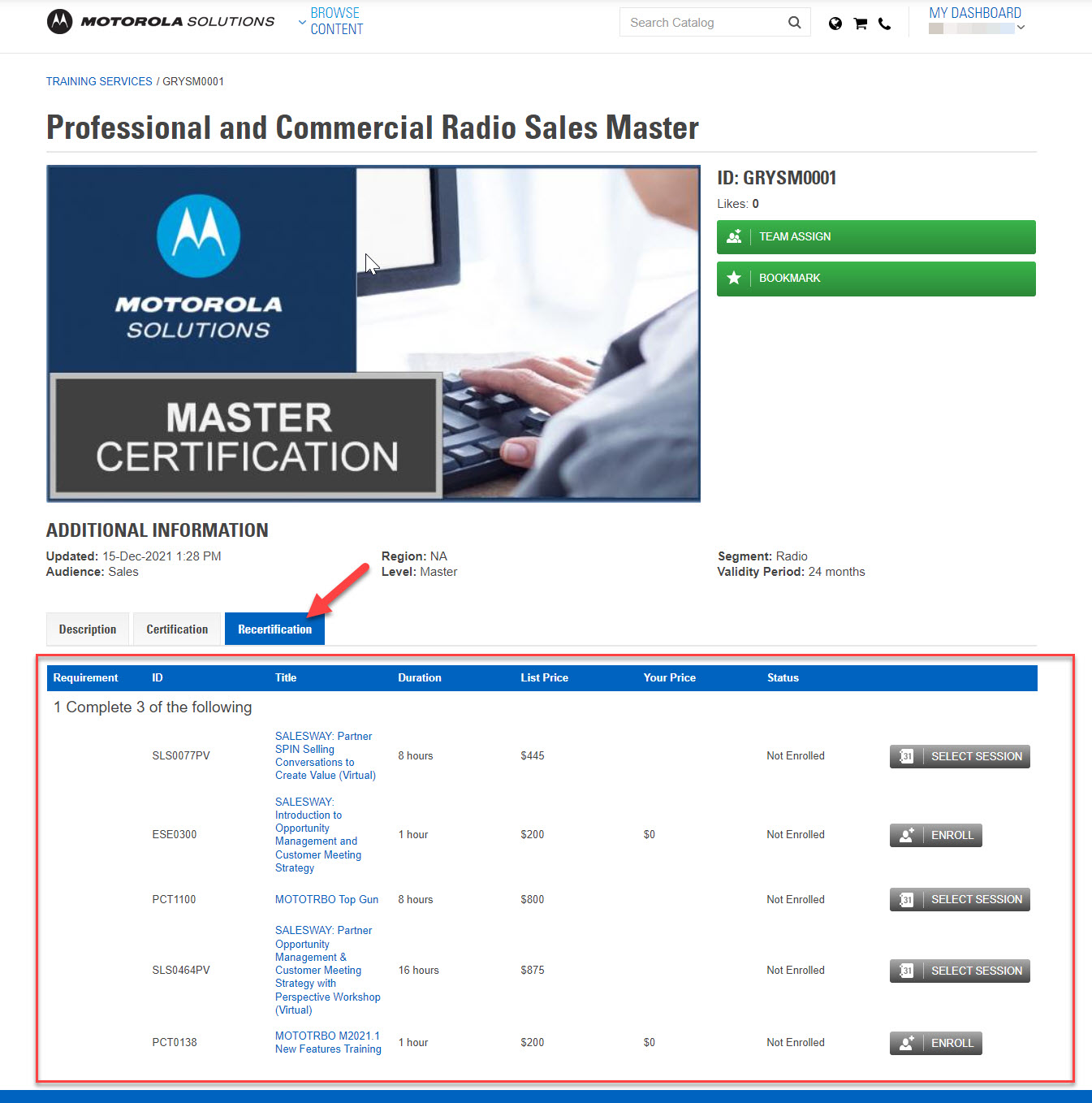 How do I recertify an expiring certification?