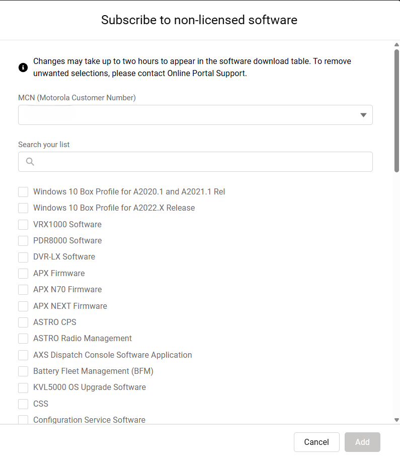 How to search for software in Customer Hub