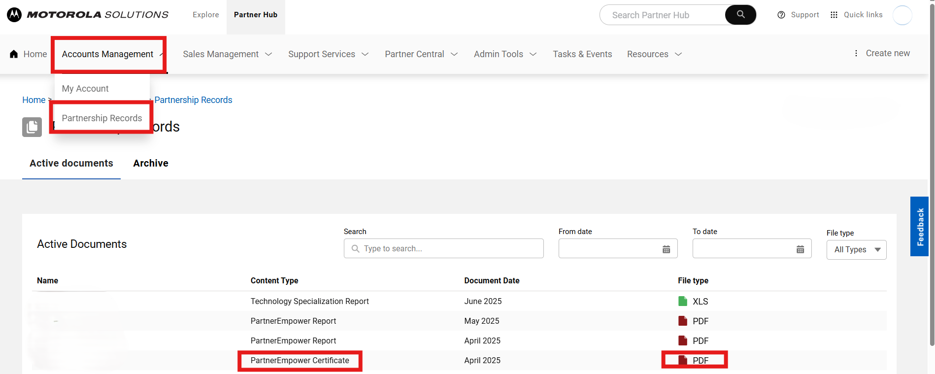 Admin Tools in Partner Hub