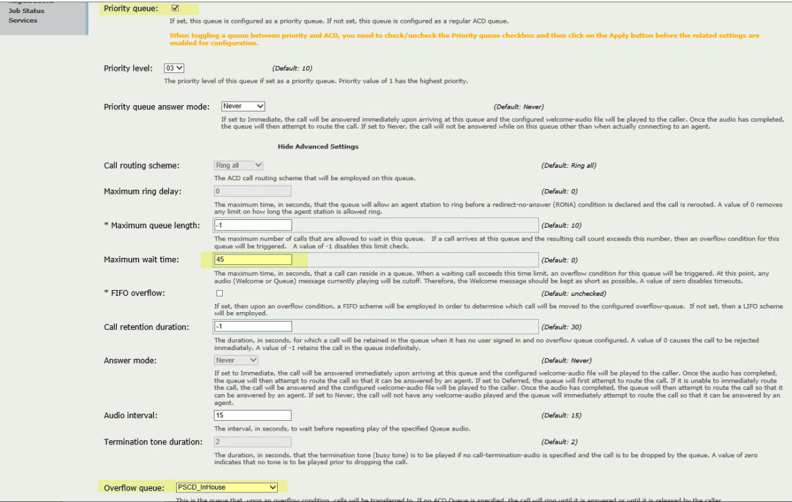 Add overflow to a priority queue