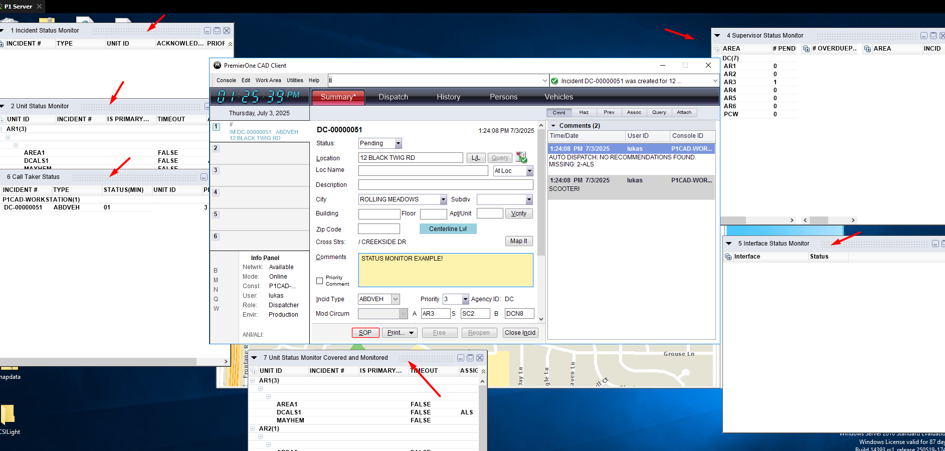 P1 CAD: PremierOne Status monitor high level information guide and ...