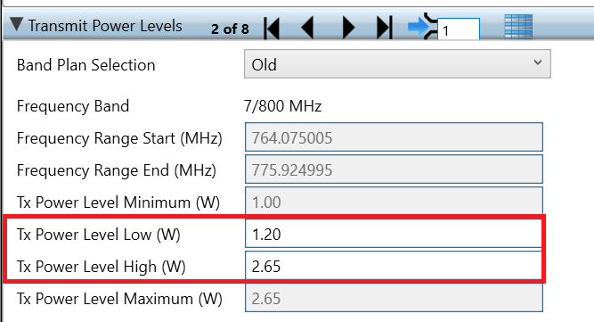 Where to program Tx output power levels for APX portables within the ...