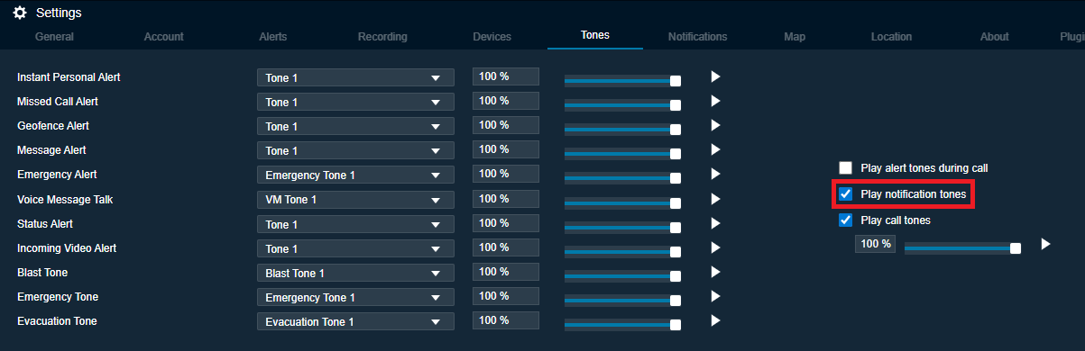 [WAVE PTX EMEA] Dispatch portal emergency alarm sound configuration