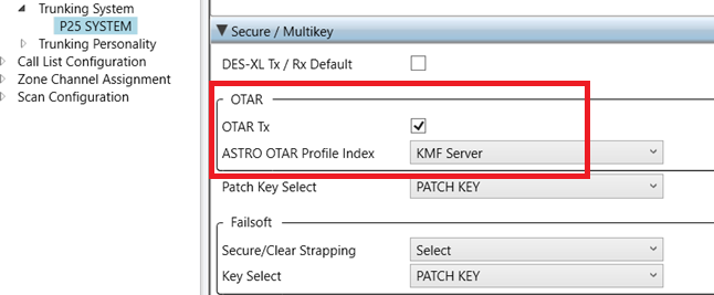 KMF is not providing the radio IPs on APX radios with OTAR. (Over the ...