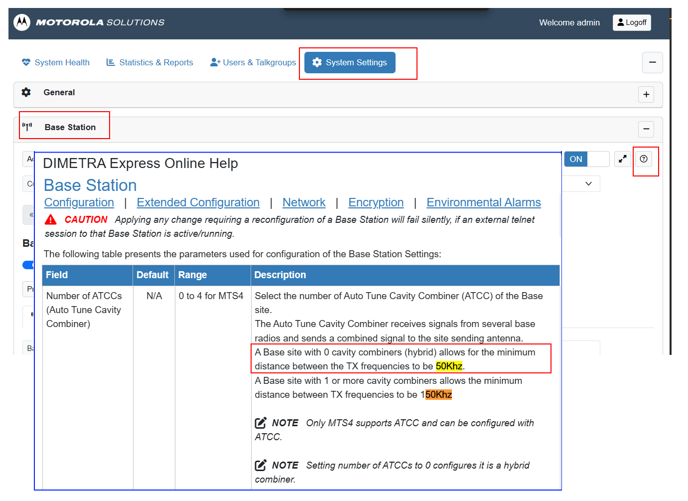 DIMETRA Express Frequency Configuration Issue