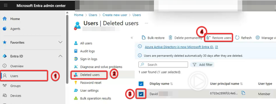 How to Restore a Deleted User in Azure Active Directory Microsoft Entra ID
