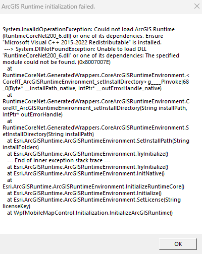 Mobile Map Initialization Error