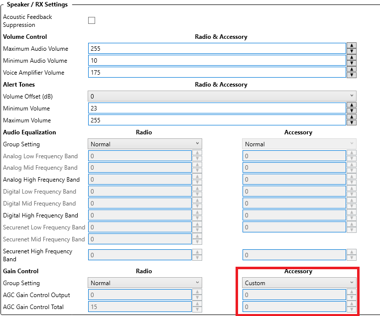 APX NEXT Gain Control Options Greyed Out
