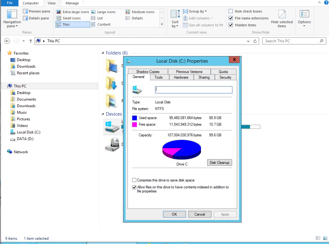 Free Disc Space is less than 10 on drive - Files size on the Disk ...