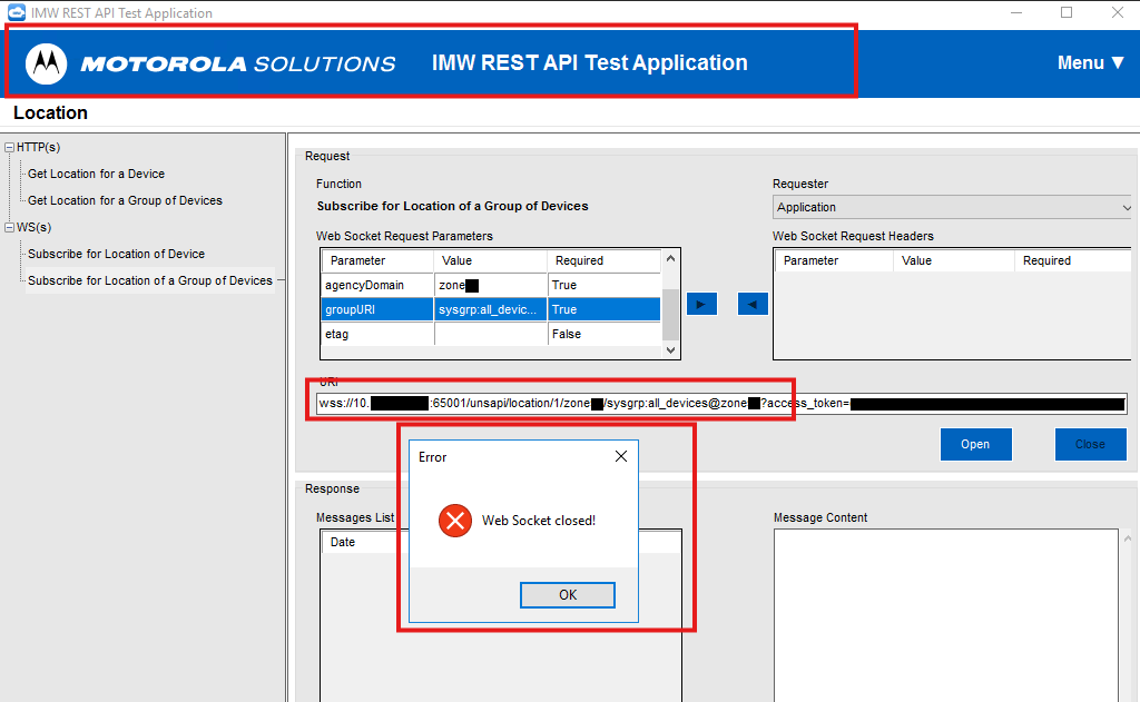 WebSocket Connection Error When Subscribing to GPS Location via IMW REST API in IMW 5.2.4
