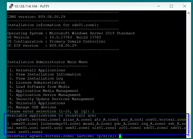Unable to reinstall MTIG vm after uninstallation from PCS instadm menu