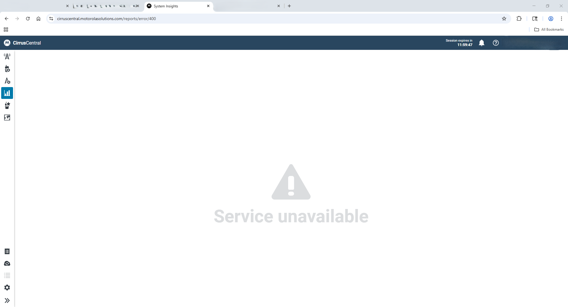 Resolving Unknown Error in CIRRUS CENTRAL when accessing System ...