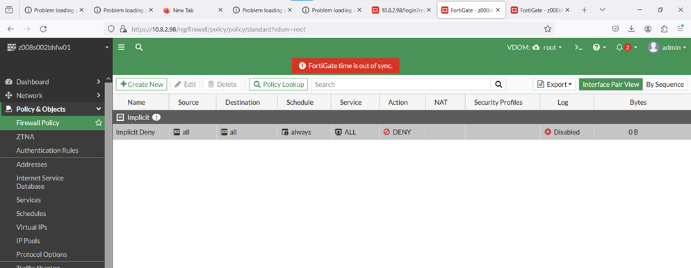 Firewall Missing Policy for Encrypted Site Links