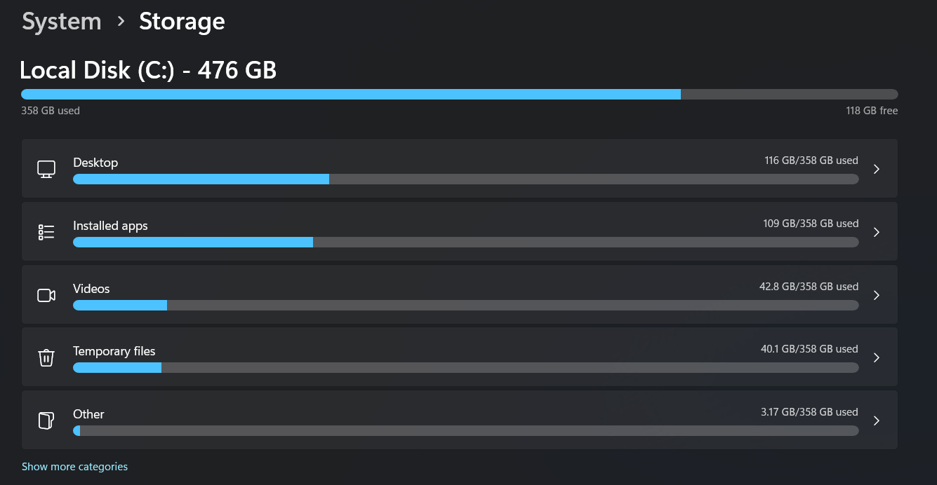 MOTOTRBO - Auditing Windows 11 storage to identify space-saving ...